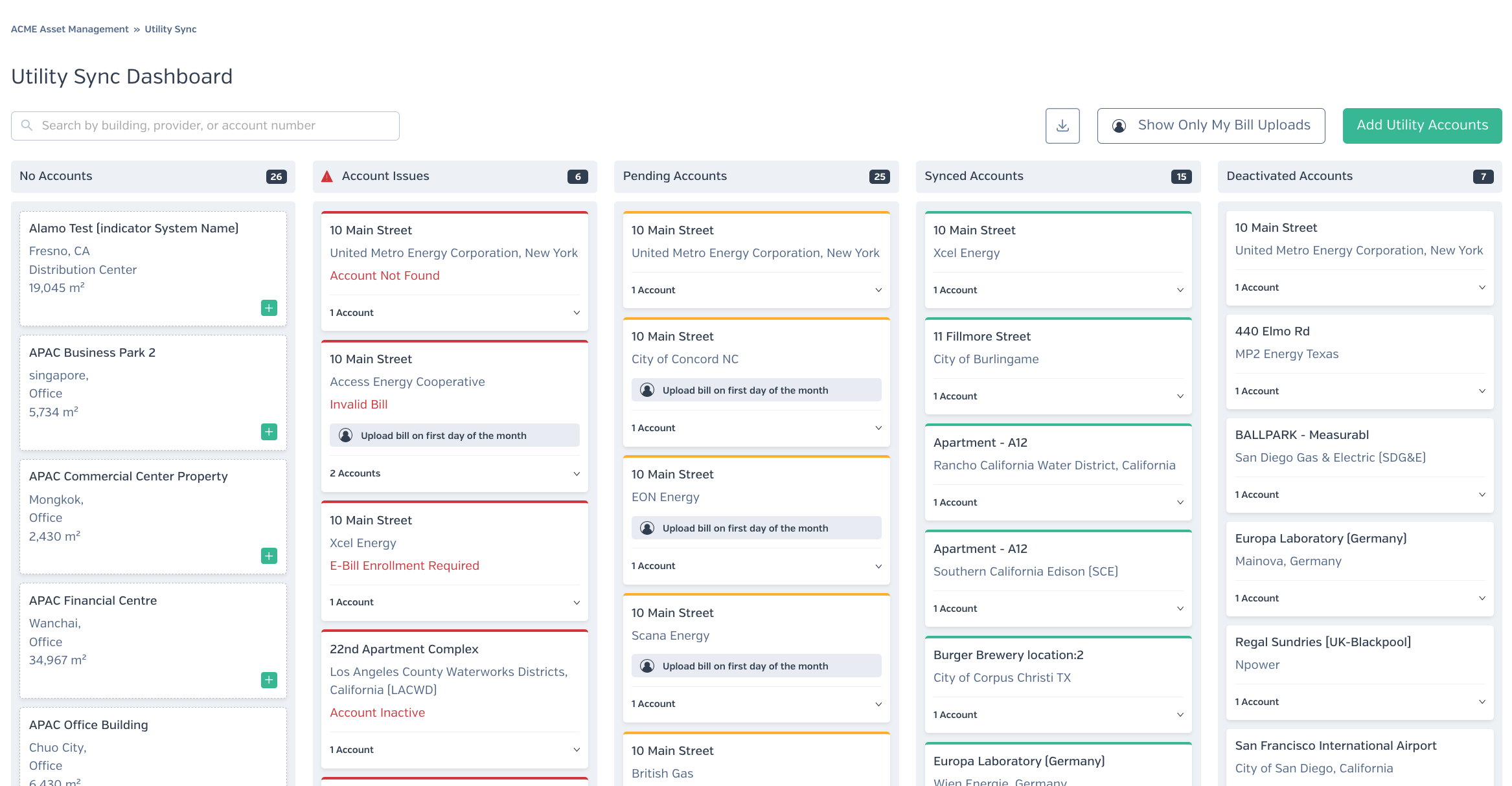 How to navigate the Utility Sync Dashboard – Measurabl Help Center